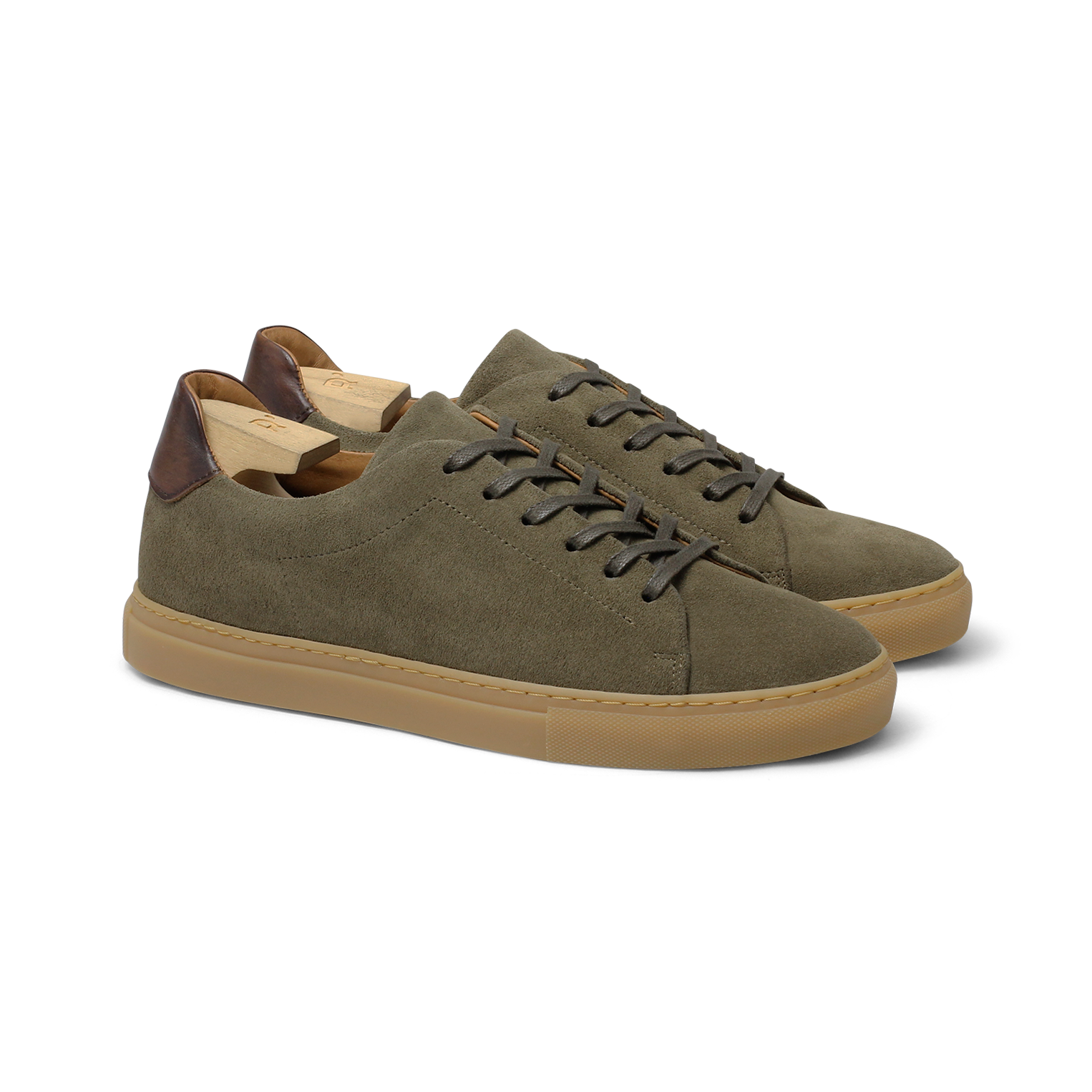 Basket sneakers homme en velours kaki semelle miel - Koa Rudy's Paris